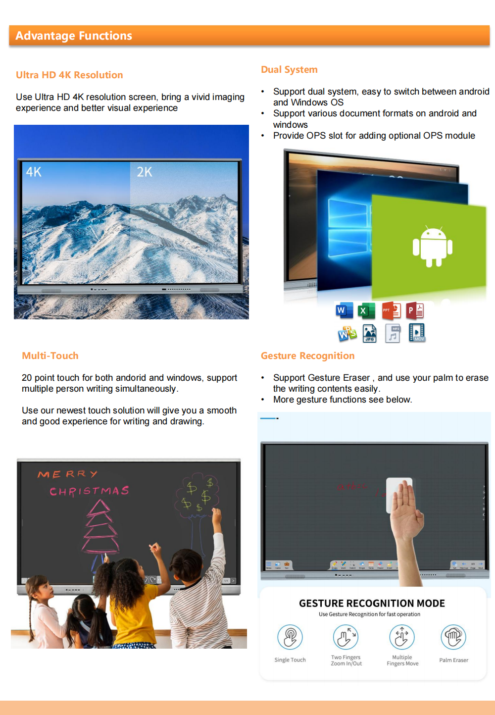 iBoard New TE-MP-75 Interactive Flat Panel for Education_iBoard