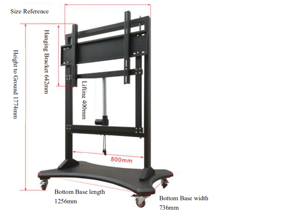 WSD-DT-E Electronic Lifting Stand for IFPD (55"-98")_iBoard