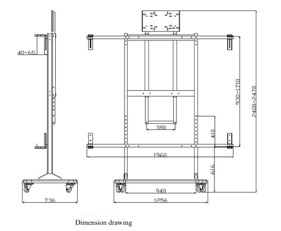 WSD-VY-ES Electronic Height adjustable IWB Mobile Stand_iBoard