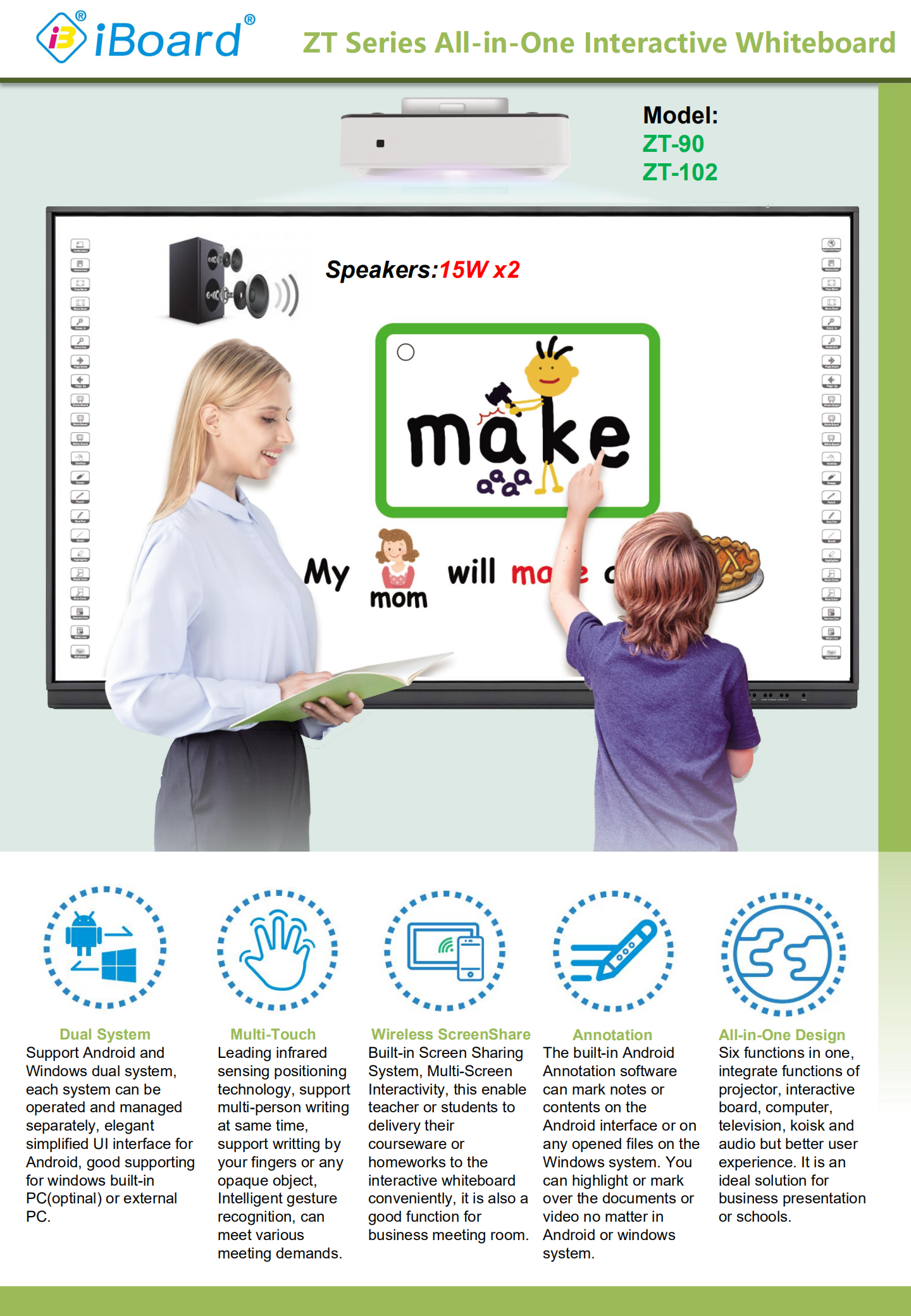 ZT Series Multimedia All-in-One Interactive Whiteboard_iBoard